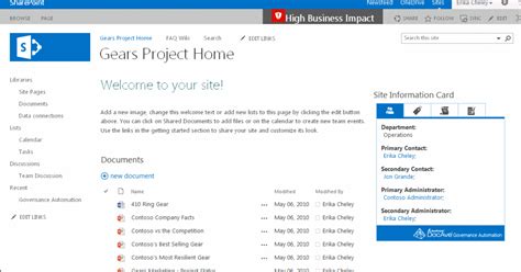 Deeper Microsoft Sharepoint Integration Features In Docave Governance Automation Service Pack 5