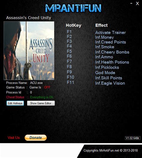 Assassins Creed Unity Trainer 10 V15 Mrantifun Download Pc Cheat Assassins Creed Unity Trainer 10 V15 Mrantifun Download Pc Cheat