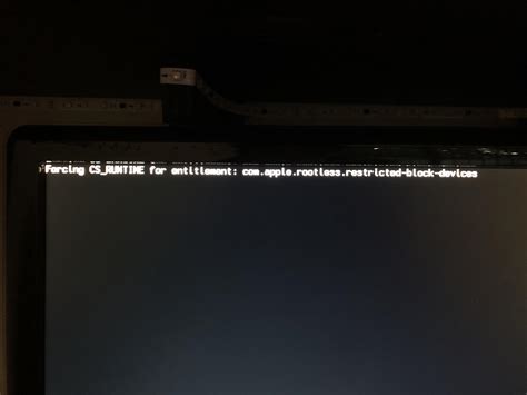 stuck on “forcing cs runtime for entitlement com apple rootless