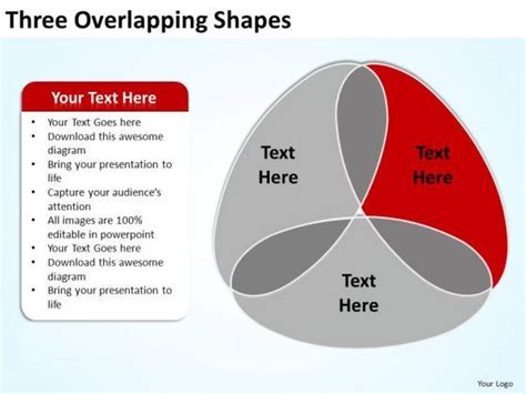 powerpoint process leadership three overlapping ppt design slides