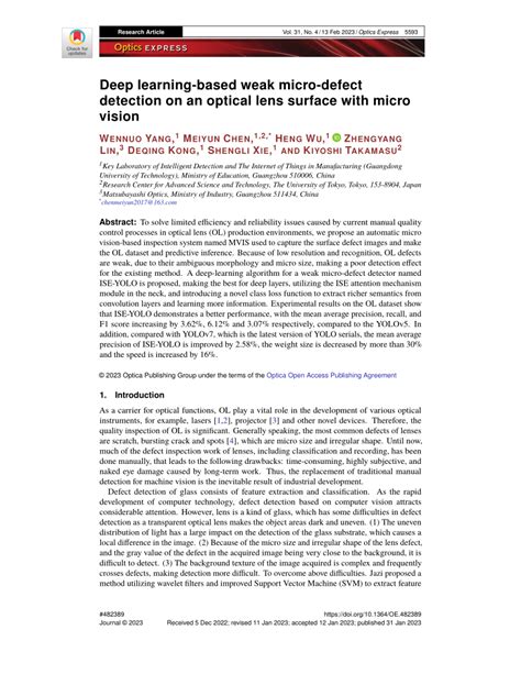 Pdf Deep Learning Based Weak Micro Defect Detection On An Optical