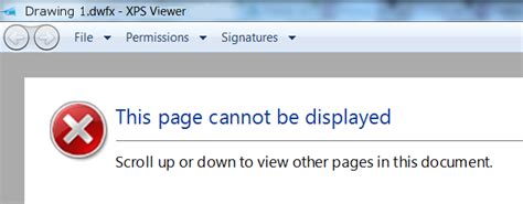 error this page cannot be displayed when using xps viewer to open