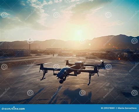Unmanned Military Aerial Remotely Piloted Drone Generative Ai Stock Illustration Illustration