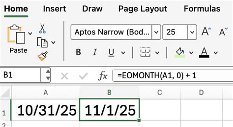 eomonth calculate end of month dates in excel datacamp