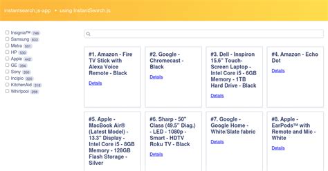 InstantSearch Js Codesandbox