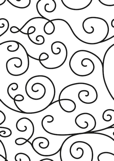 Premium Vector Seamless Curls Pattern Vector Illustration