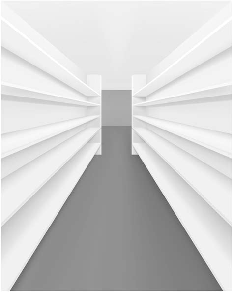 상점을 위한 현실적인 3d 금속 또는 플라스틱 선반 쇼케이스 프리미엄 벡터