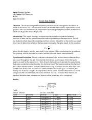 Density Data Analysis Write Up Finished Pdf Name Morgan Graham Lab Partner Sid Thevenow AI