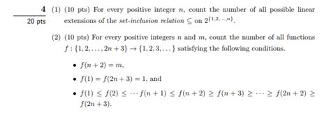 20 Pts 4 1 10 Pts For Every Positive Integer N Chegg Com