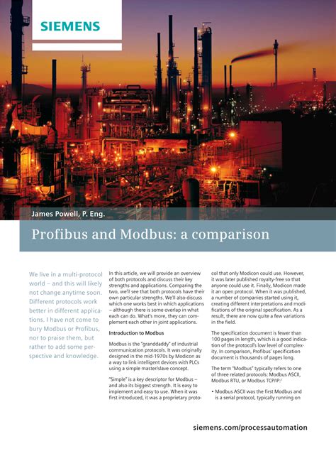 Profibus And Modbus A Comparison Docslib