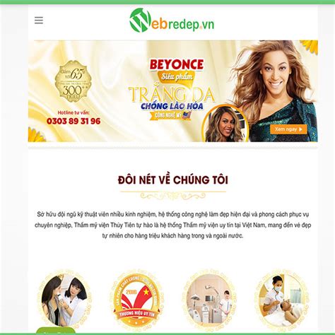 mẫu website spa thẩm mỹ