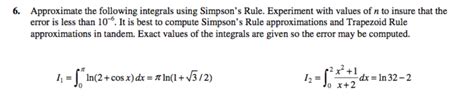 Solved 6 Approximate The Following Integrals Using