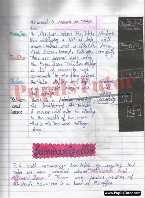 Basics Of MS Word Lesson Plan Computer Lesson Plan For Class To Computer Science