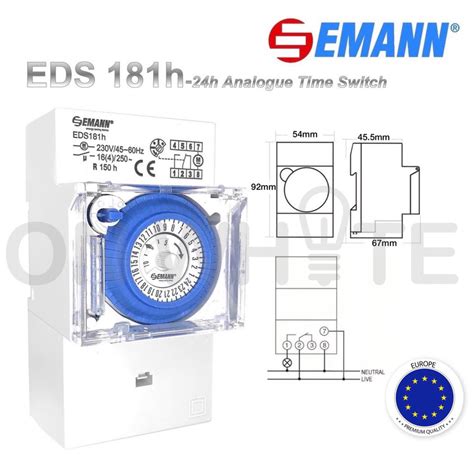 Emann🇪🇺 Eds181h 24hrs Analog Time Timer Switch Theben Type Din