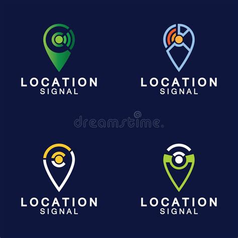 Pointer Map With Wifi Internet Signal Location Connection Icons Logo Design Stock Vector