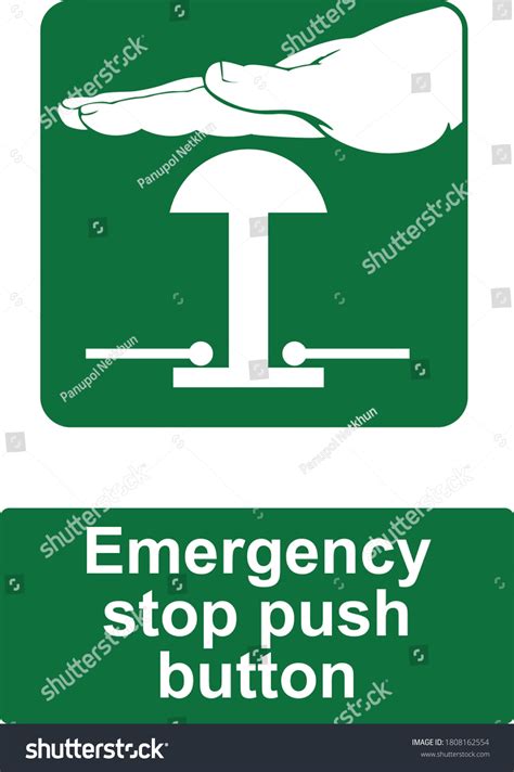 Emergency Stop Push Button Safe Condition Stock Illustration 1808162554 Shutterstock