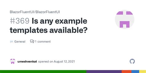 is any example templates available · blazorfluentui blazorfluentui