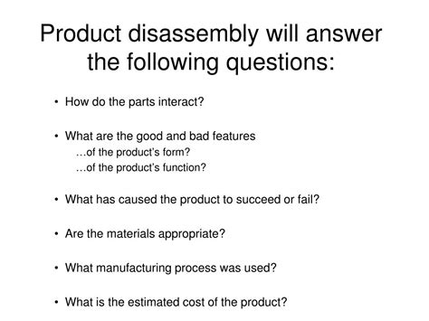 Ppt Product Disassembly Powerpoint Presentation Free Download Id 5337656