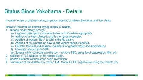 Ietf Syslog Model Status Ppt Download