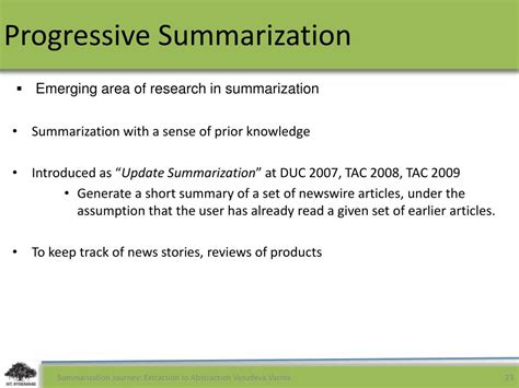 Ppt A Summarization Journey … From Extraction To Abstraction Powerpoint Presentation Id 1873211