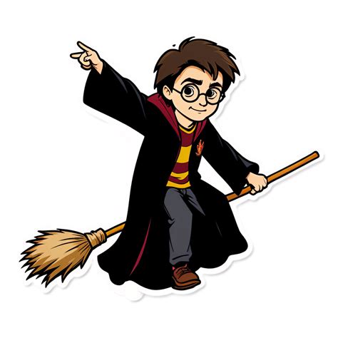 Гарри Поттер верхом на метле Easy Sticker Maker