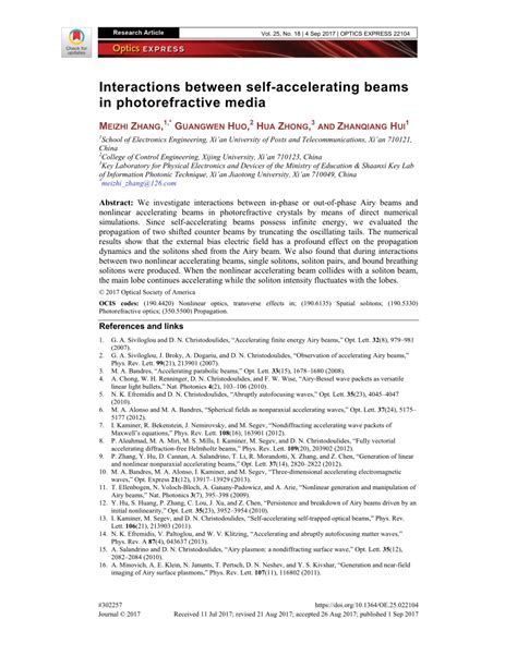Pdf Interactions Between Self Accelerating Beams In Photorefractive Media