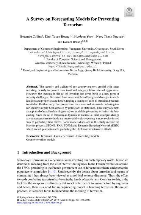 pdf a survey on forecasting models for preventing terrorism