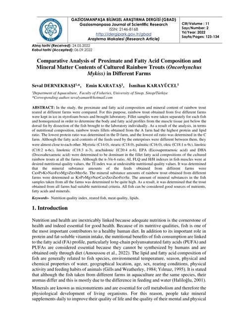 Pdf Comparative Analysis Of Proximate And Fatty Acid Composition And