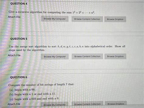 Solved Question 4 Give A Recursive Algorithm For Computing