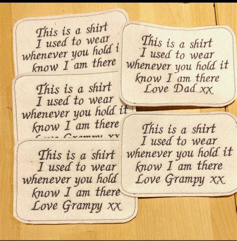 Memory Patch X Memory Pillow Patch Personalised Embroidered Memory Message Patch Sew On