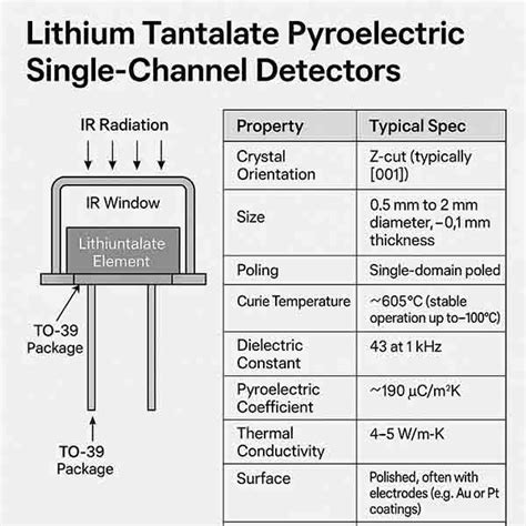 Lithium Tantalate Pyroelectric Detectors Litao₃ Wafers For Infrared Sensing