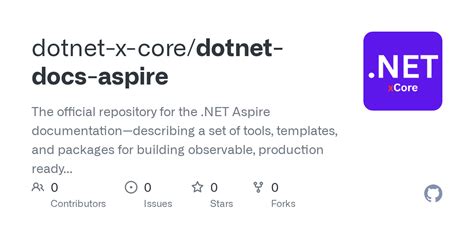 Github Dotnet X Coredotnet Docs Aspire The Official Repository For