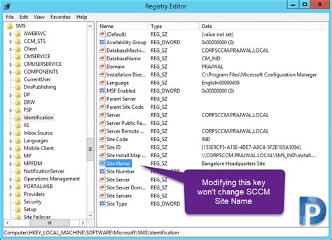 Change SCCM Site Name Database Modification Method