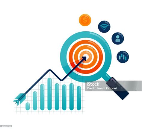 화살표 차트의 비즈니스 일러스트레이션은 재무 목표 달성의 목표를 달성하기 위해 증가합니다 포스터 템플릿 배너 표지 전단지