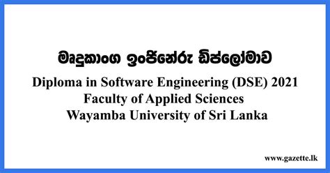 Diploma In Software Engineering Dse 2021 Faculty Of Applied