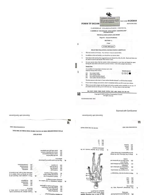 Csec Pe Mayjune P1 A 2022booklet Pdf