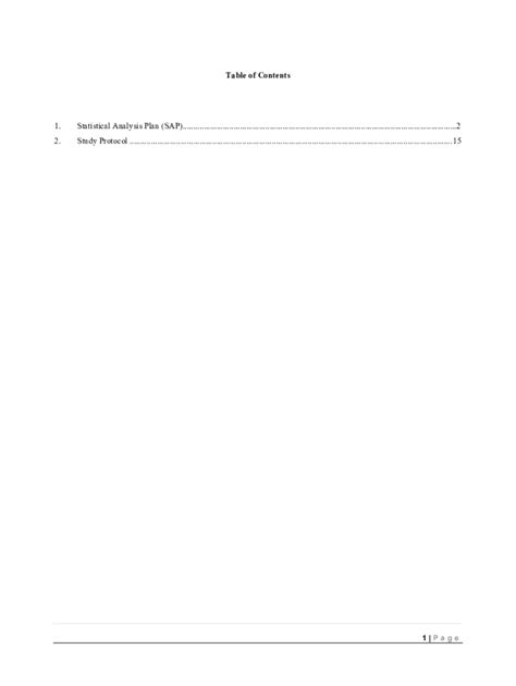 Fillable Online Sap Statistical Analysis Plan Template With Standard Fax Email Print