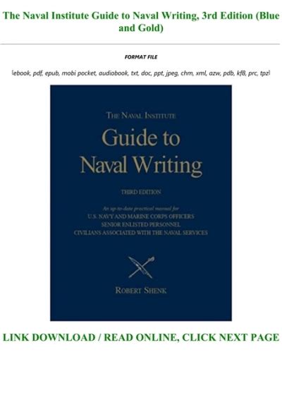 PDF Download The Naval Institute Guide To Naval Writing 3rd Edition Blue And Gold Full Online