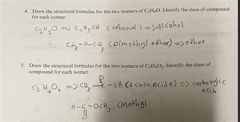 Solved 4. Draw the structural formulas for the two isomers | Chegg.com