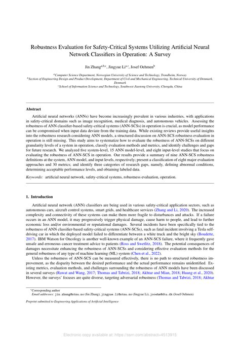 Pdf Robustness Evaluation For Safety Critical Systems Utilizing Artificial Neural Network