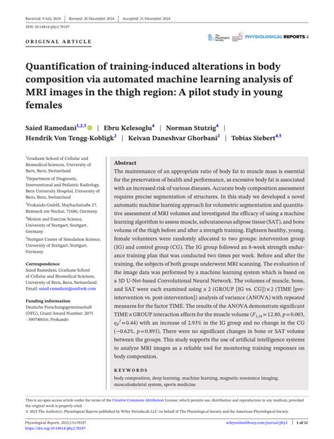 Pdf Quantification Of Training‐induced Alterations In Body