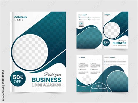 Bifold Business Brochure Template Corporate Brochure Editable Template Layout Minimal Business