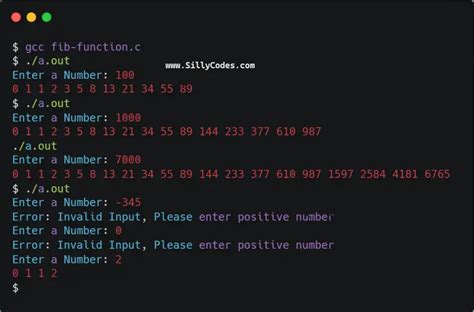 Fibonacci Series In C Using Function Sillycodes