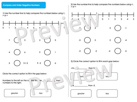 Comparing And Ordering Negative Numbers Worksheet Teaching Resources Worksheets Library