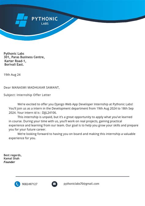 Manaswi Sawant On Linkedin Pythoniclabs Internship Django Developer