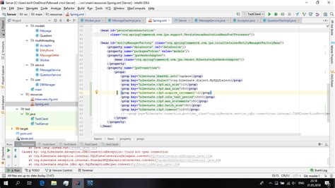 Java Пытаюсь написать мультипоточный сервер на Spring Hibernate Socket Ругается якобы на