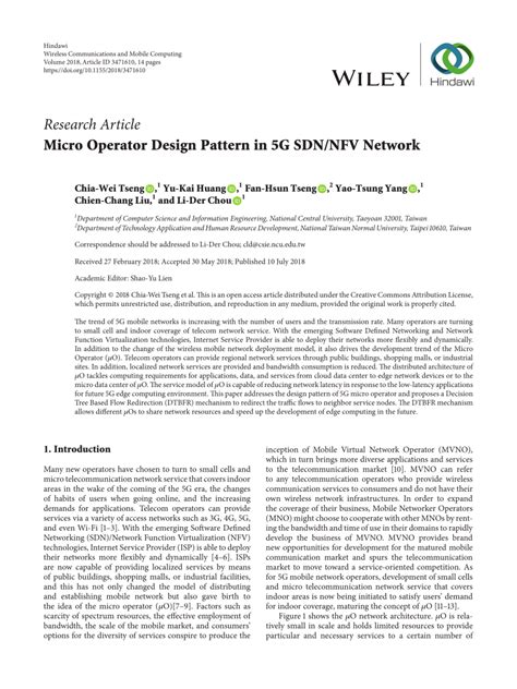 Pdf Micro Operator Design Pattern In 5g Sdnnfv Network