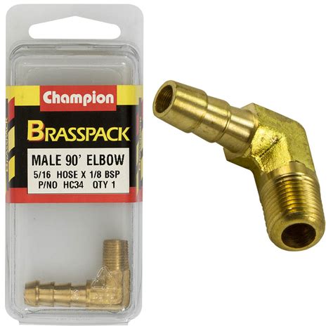 Hose Tails Elbows Male Brass 90° 516 X 18 Champion Fasteners