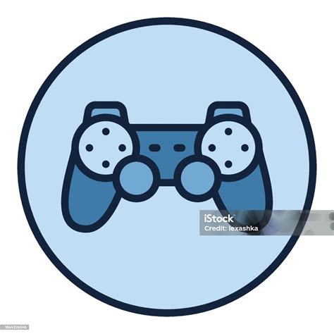 Circle With Videogame Controller Vector Joypad Colored Icon Or Logo Element Stock Illustration