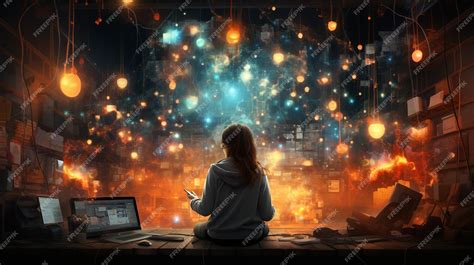 Premium Photo Virtual Space Virtual World Concept Universe Illustration Cyberspace Concept